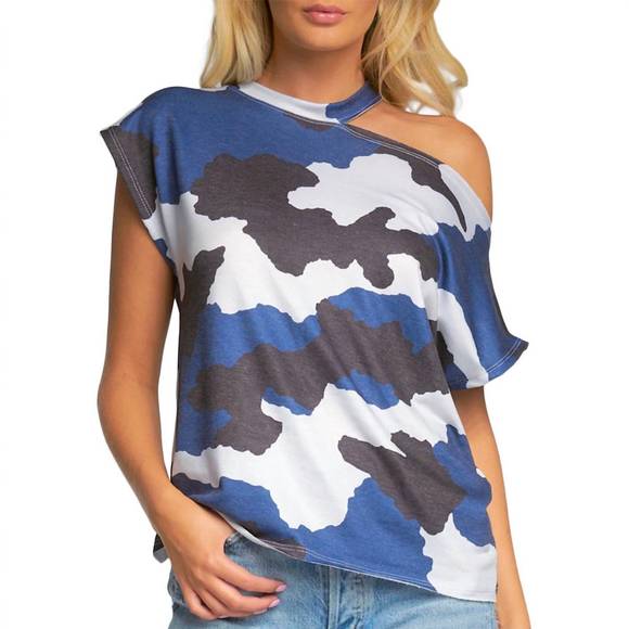 Elan | Tops | New Elan Yana Top In Blue Black Camo | Poshmark